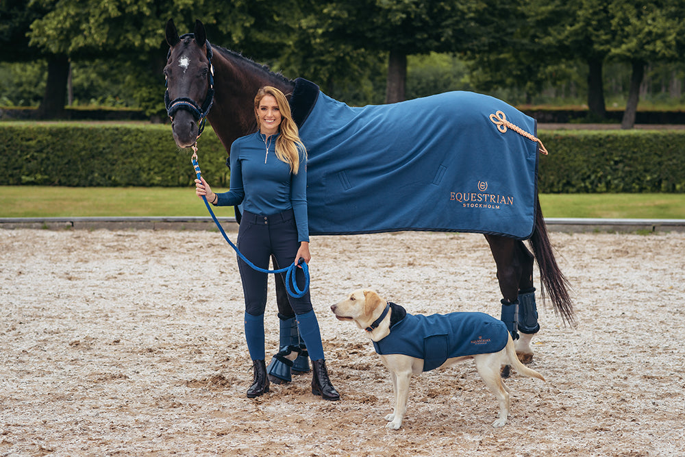Fur Halter & Lead Rope Monaco Blue – Equestrian Stockholm