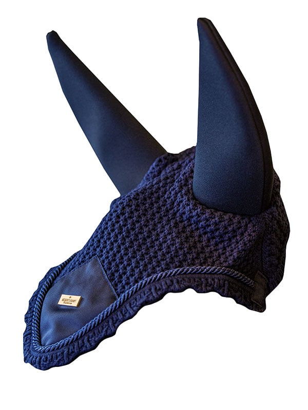 Padded Ear Bonnet Navy Gold – Equestrian Stockholm